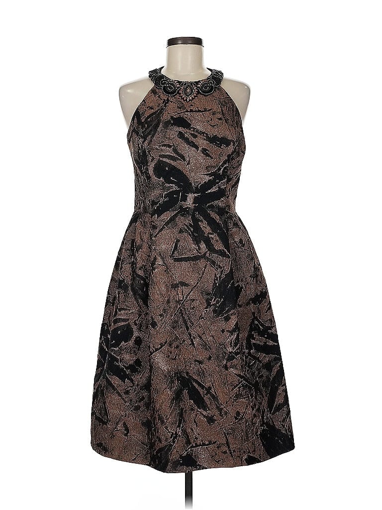 Rickie Freeman for Teri Jon Suits Camo Brown Cocktail Dress Size 8 - 20 ...