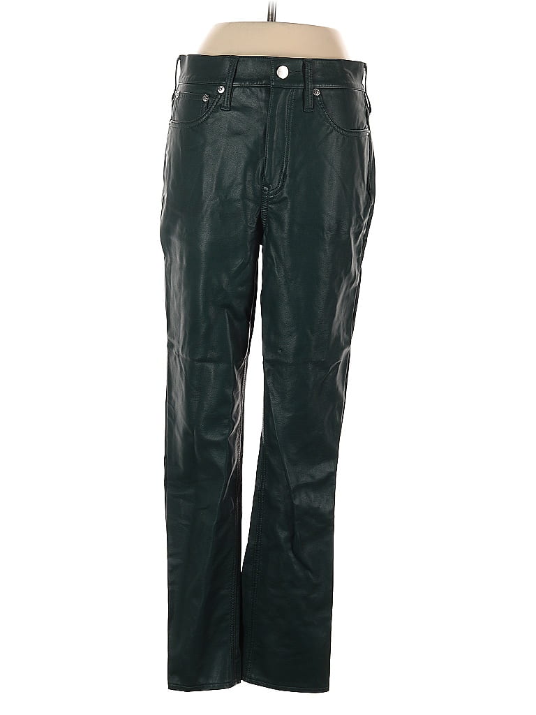 J.Crew 100% Polyurethane Green Faux Leather Pants Size 25 waist - 75% ...
