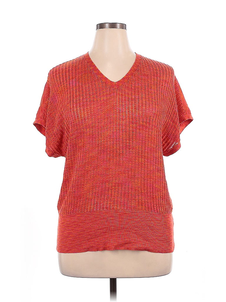 ELOQUII 100% Acrylic Orange Pullover Sweater Size 14 - 68% off | ThredUp