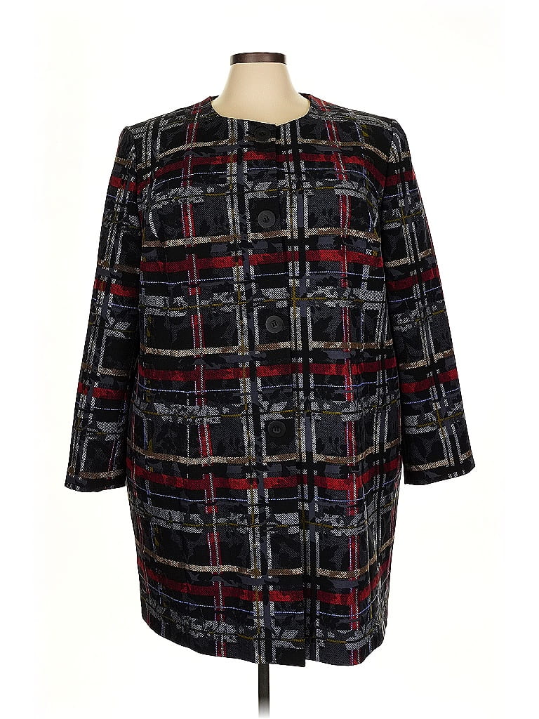 Nine West Plaid Black Jacket Size 24 - 61% off | ThredUp