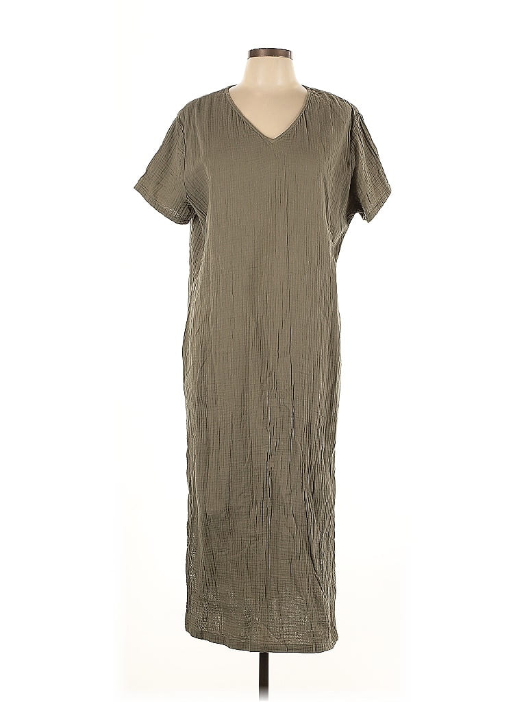 Jenni Kayne 100% Cotton Solid Tan Casual Dress Size L - 71% off | ThredUp