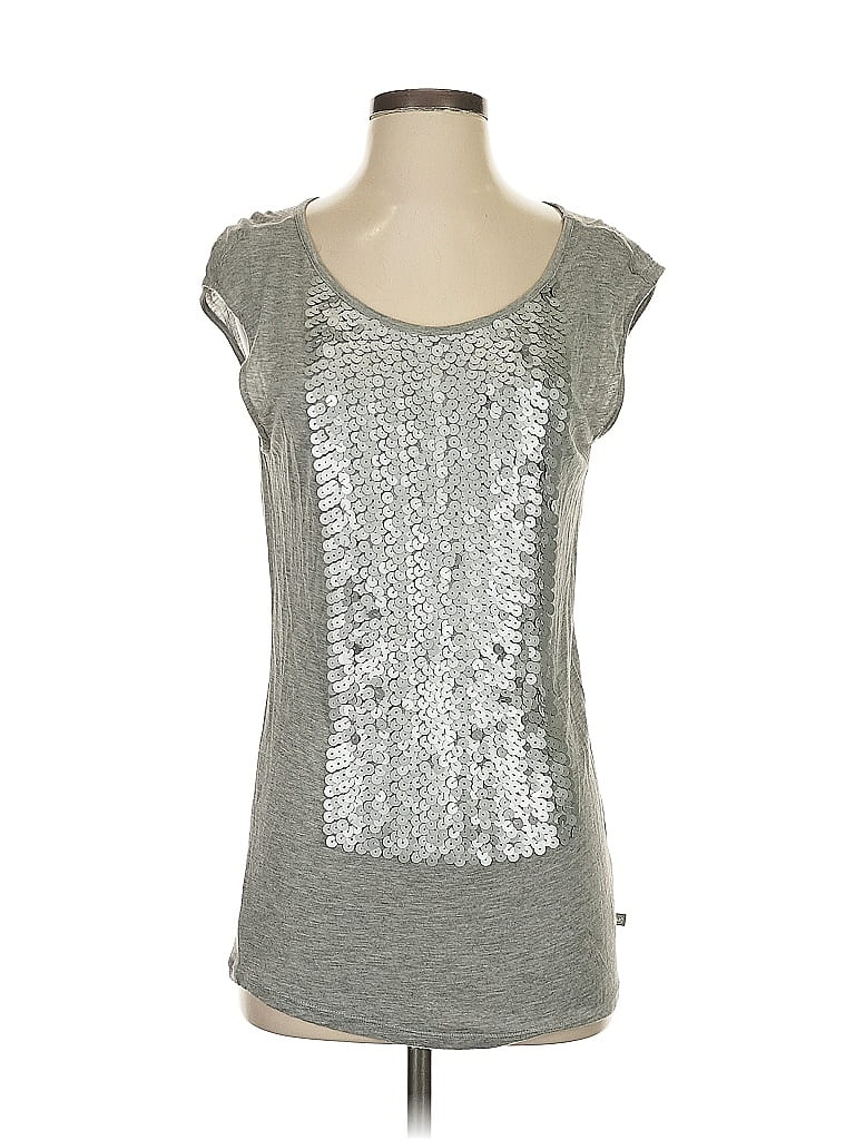 MICHAEL Michael Kors 100% Rayon Silver Short Sleeve Top Size S - 76% off | ThredUp