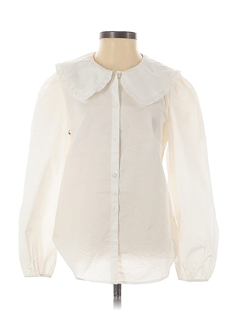 J.Crew 100% Cotton Ivory Long Sleeve Blouse Size 00 - 74% off | ThredUp