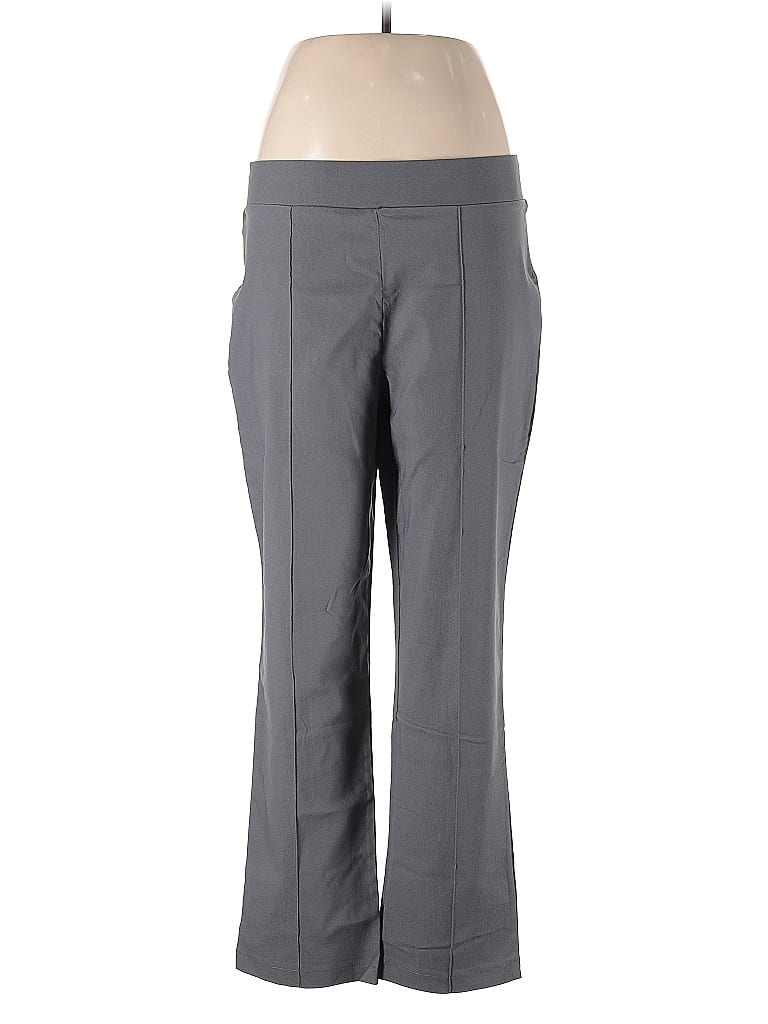 LOGO by Lori Goldstein Solid Gray Dress Pants Size L - 70% off | ThredUp