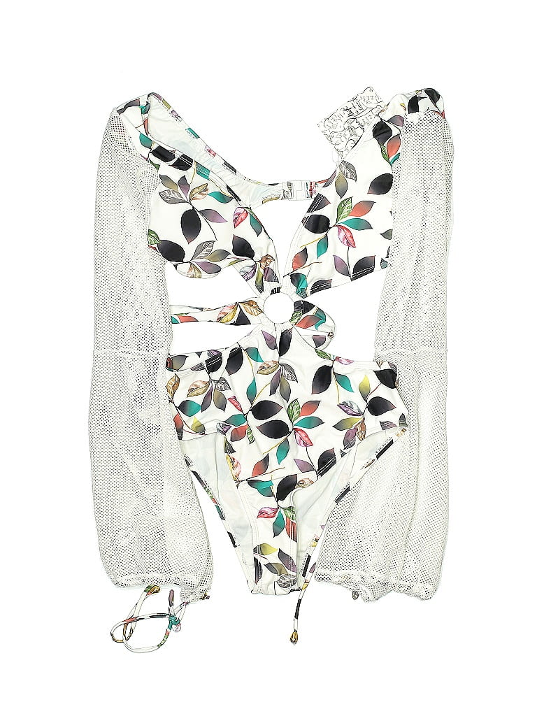 Assorted Brands Floral White One Piece Swimsuit Size S - 50% off | ThredUp
