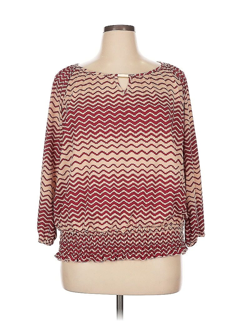 New Directions Burgundy 3/4 Sleeve Blouse Size XL - 75% off | ThredUp