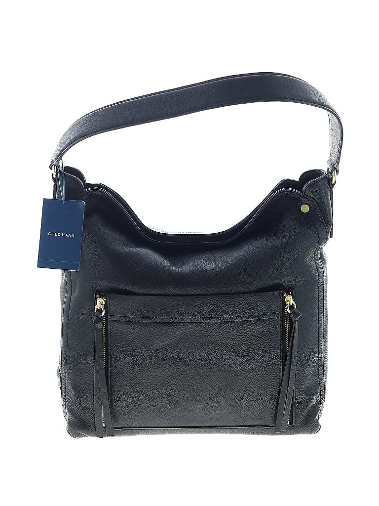 Cole Haan 100% Leather Blue Black Leather Tote One size - 63% off | ThredUp
