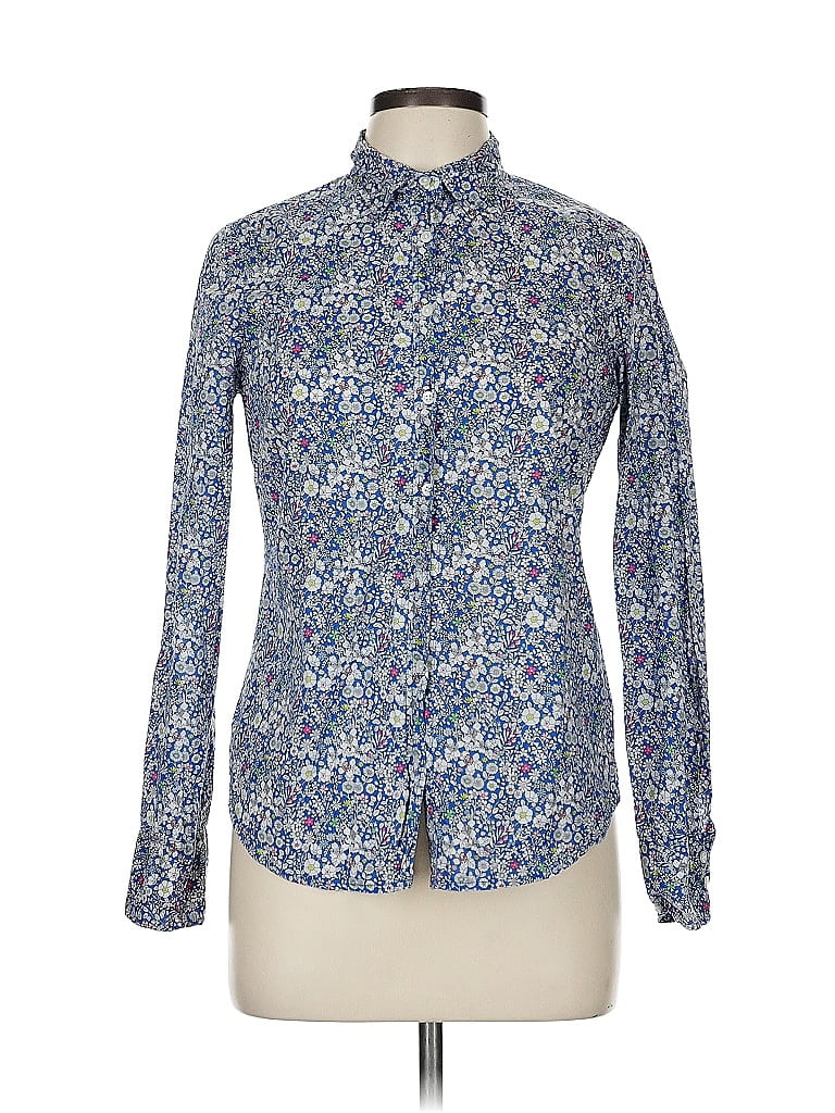 Liberty Art Fabrics for J.Crew 100% Cotton Floral Blue Long Sleeve Button-Down Shirt Size 6 - 67 ...