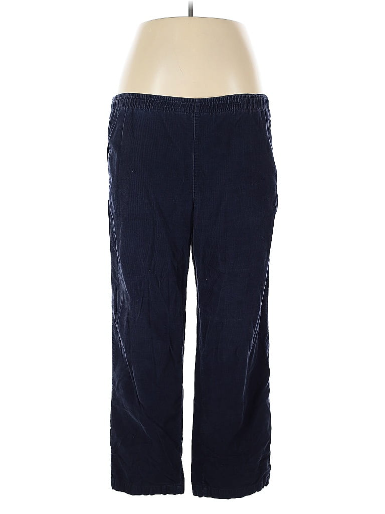 Basic Editions 100% Cotton Blue Casual Pants Size L - 48% off | ThredUp