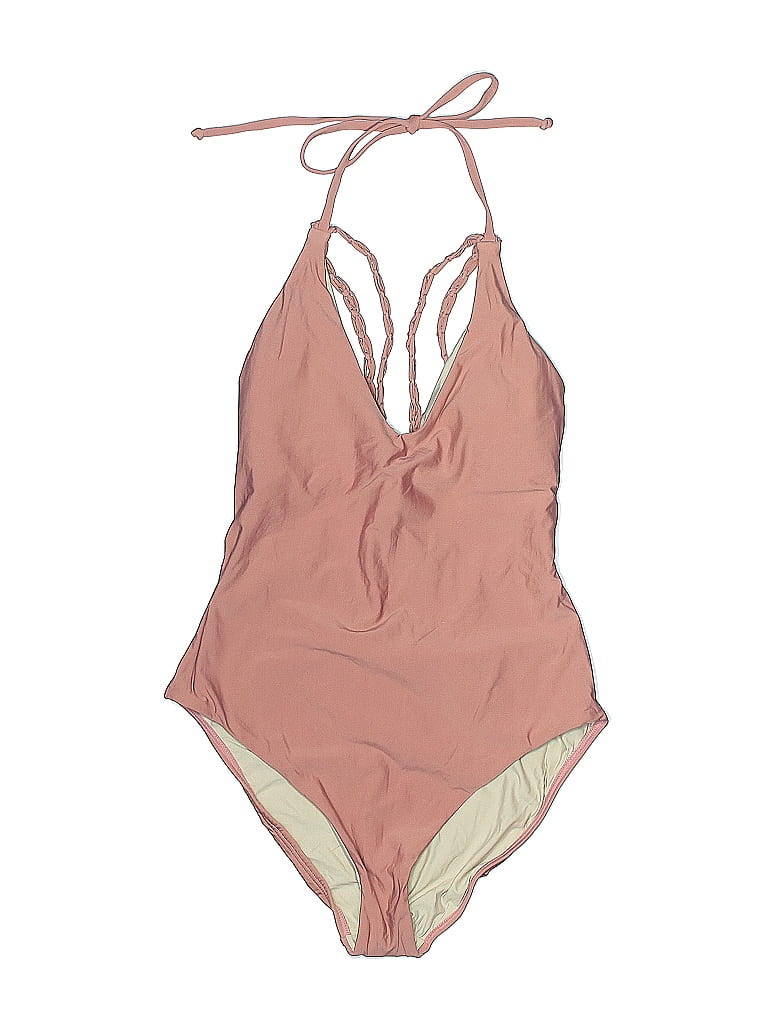 PilyQ Solid Tan One Piece Swimsuit Size M - 70% off | ThredUp