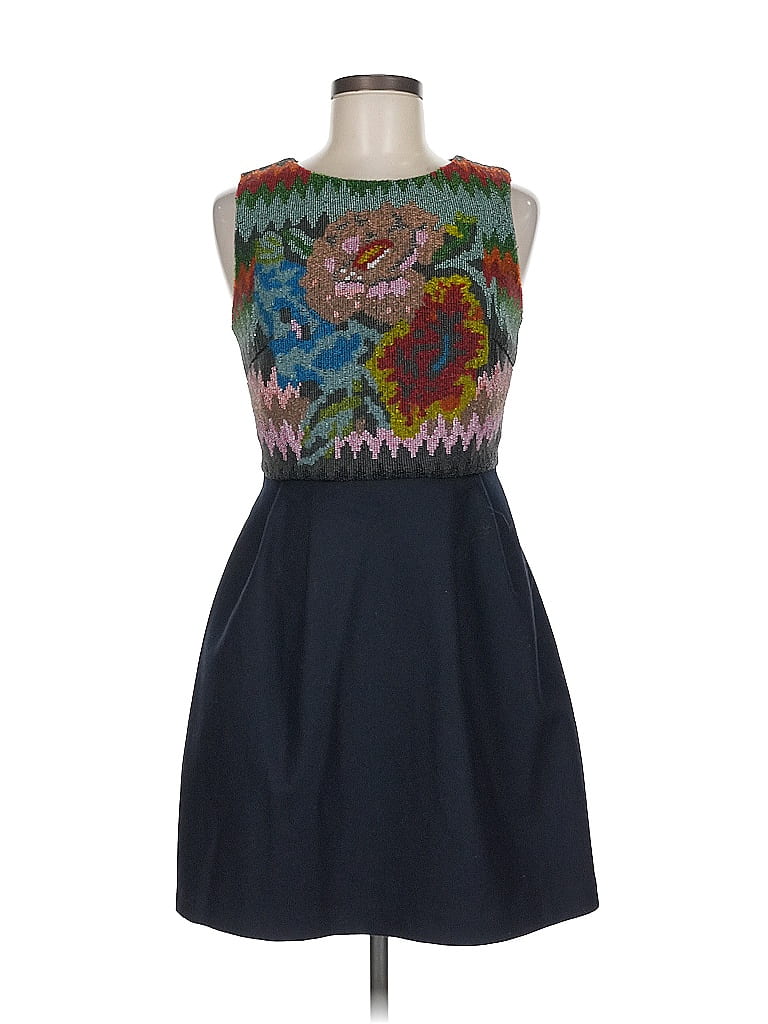 Manoush Graphic Blue Cocktail Dress Size EU 38 / US 8 - 60% off | ThredUp
