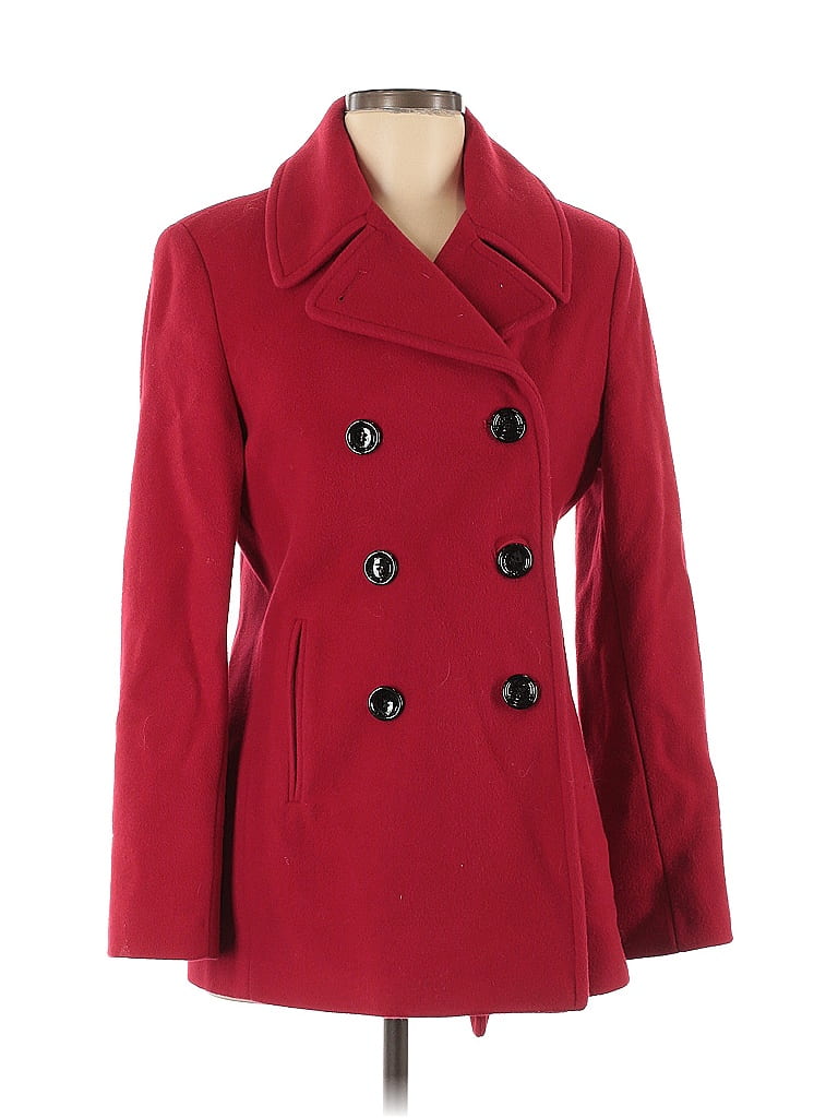 Calvin Klein Red Wool Coat Size 8 - 66% off | ThredUp