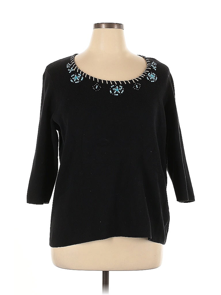 Designers Originals 100% Cotton Black Pullover Sweater Size 1X - 57% ...