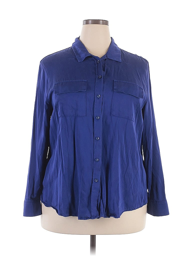 Chico's 100% Modal Blue Long Sleeve Blouse Size XXL - 83% off | ThredUp
