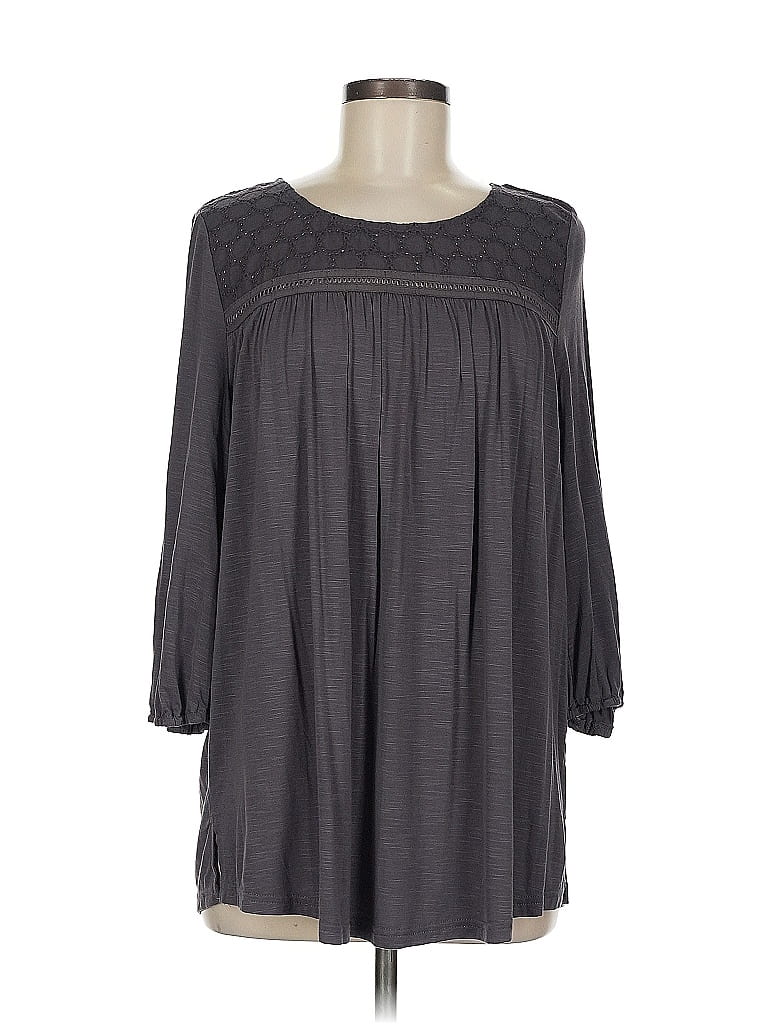 Suzanne Betro Gray 3/4 Sleeve Blouse Size S - 71% off | ThredUp