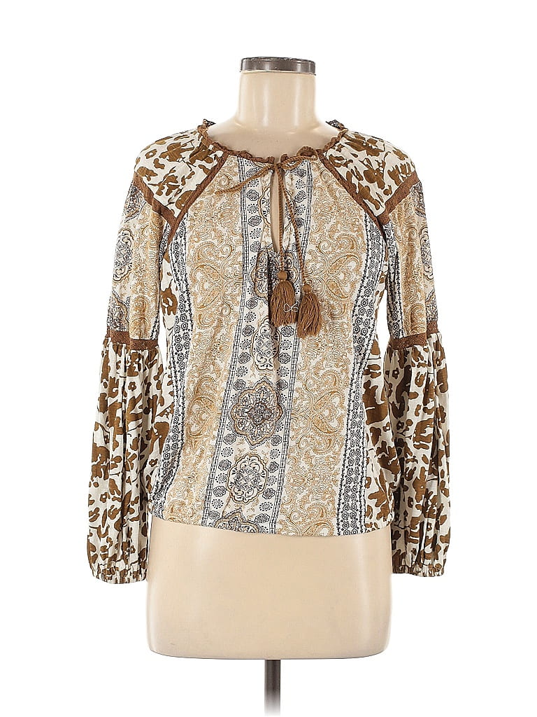 Rachel Zoe 100% Cotton Gold Long Sleeve Blouse Size M - 84% off | ThredUp