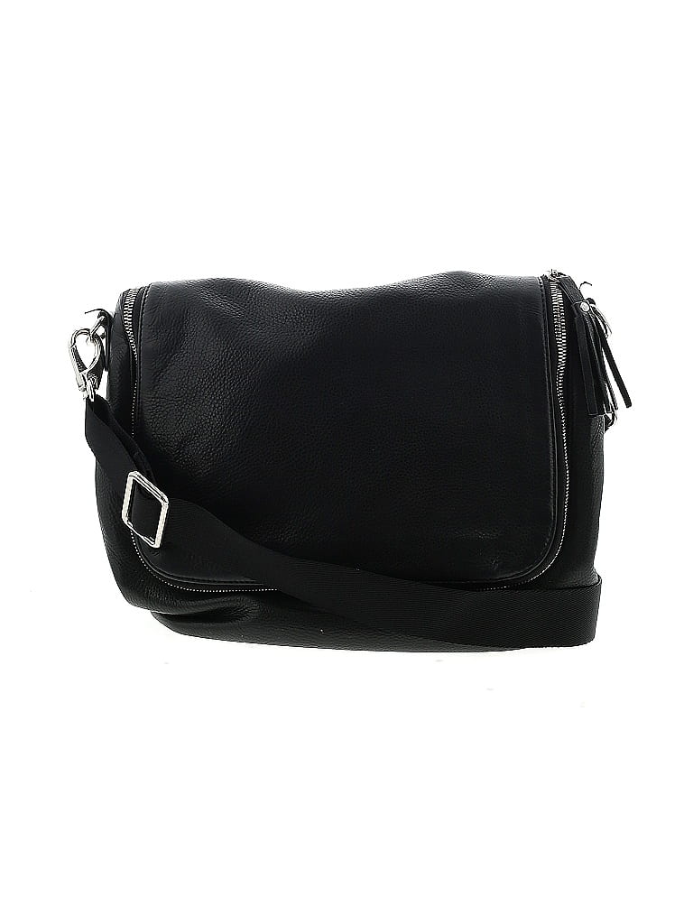 Margot 100% Leather Black Leather Messenger One size - 78% off | ThredUp