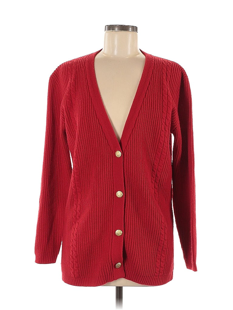 Sage 100% Acrylic Red Cardigan Size M - 73% off | ThredUp