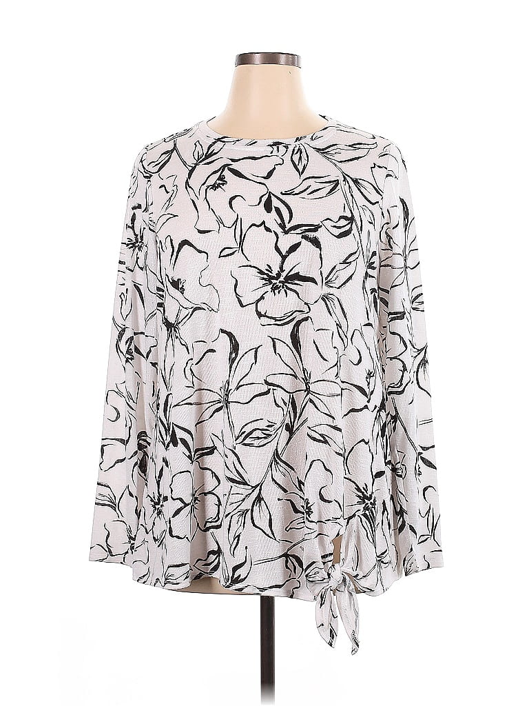 Apt. 9 Silver Long Sleeve Blouse Size 1X - 56% off | ThredUp