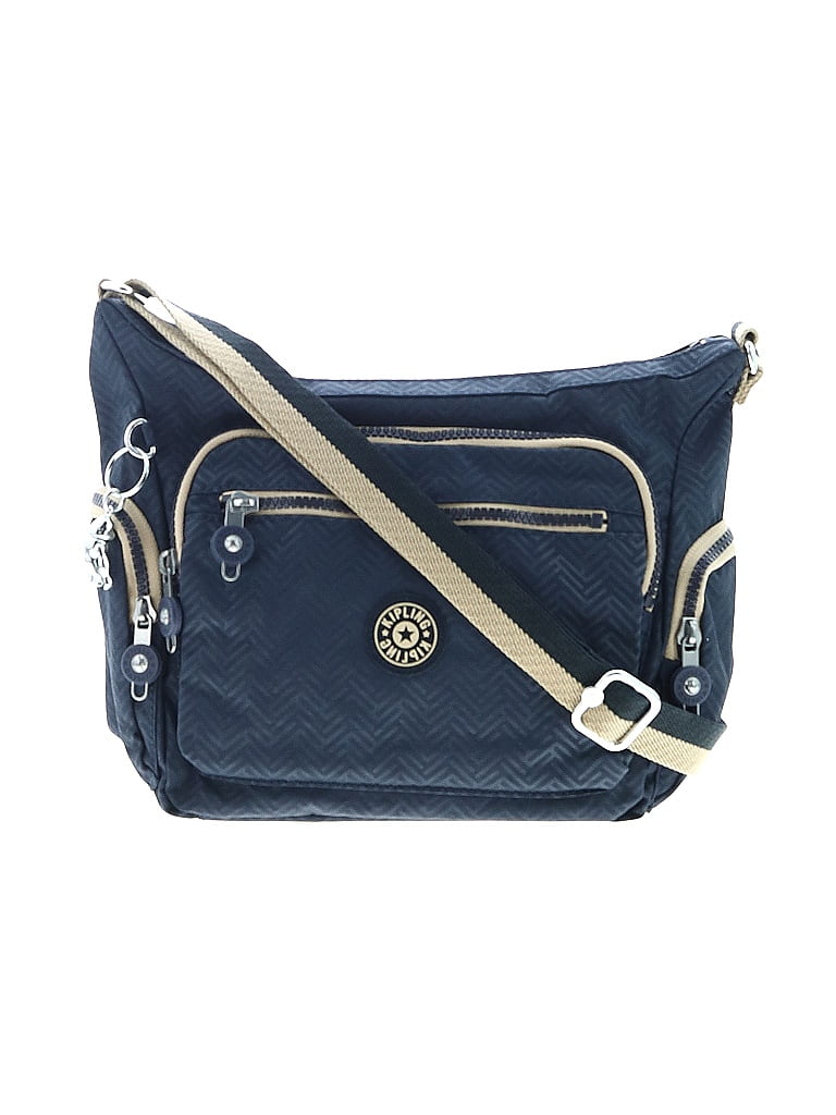 Kipling Solid Color Block Chevron-herringbone Blue Crossbody Bag One ...