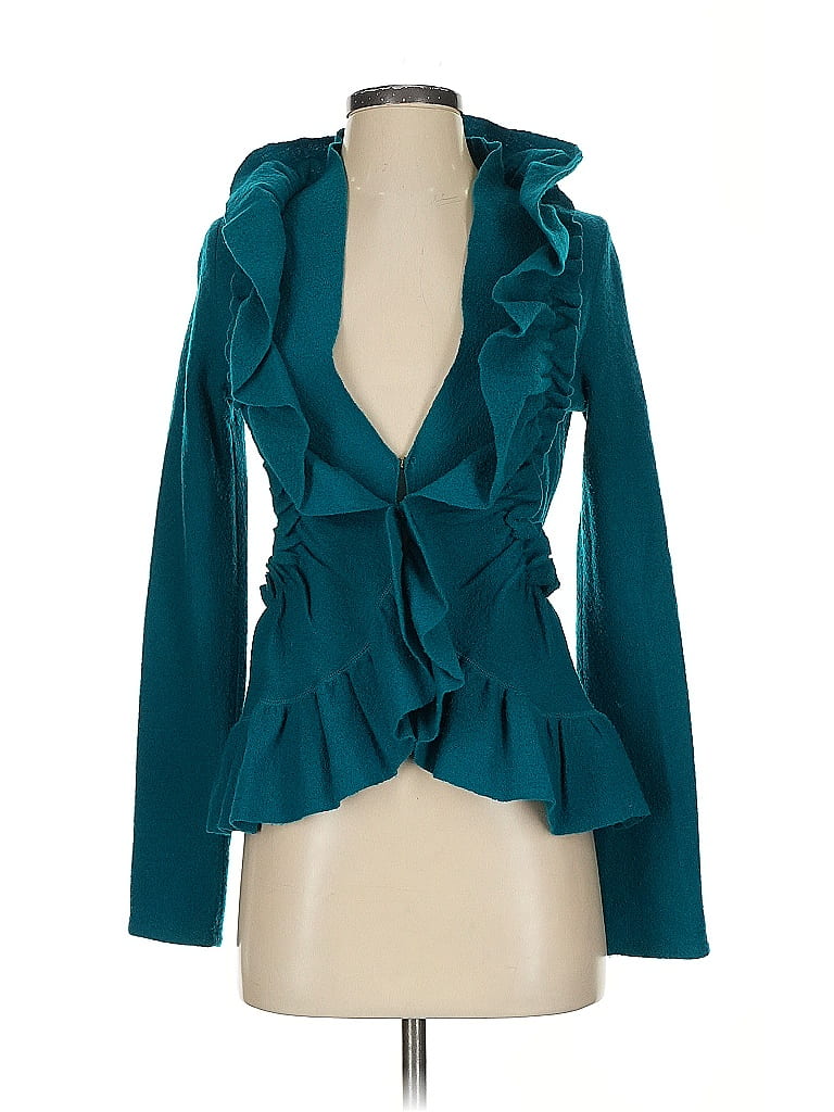 Charlie & Robin 100% Wool Teal Wool Cardigan Size XS - 70% off | ThredUp