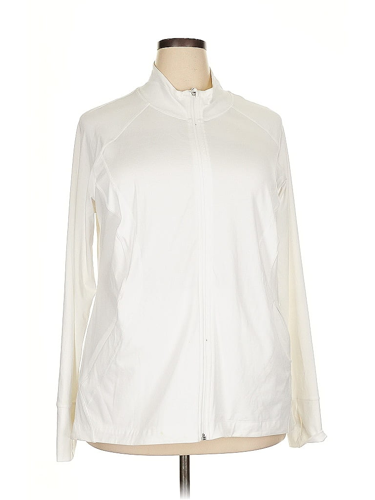 Athleta White Track Jacket Size 2X - 63% off | ThredUp
