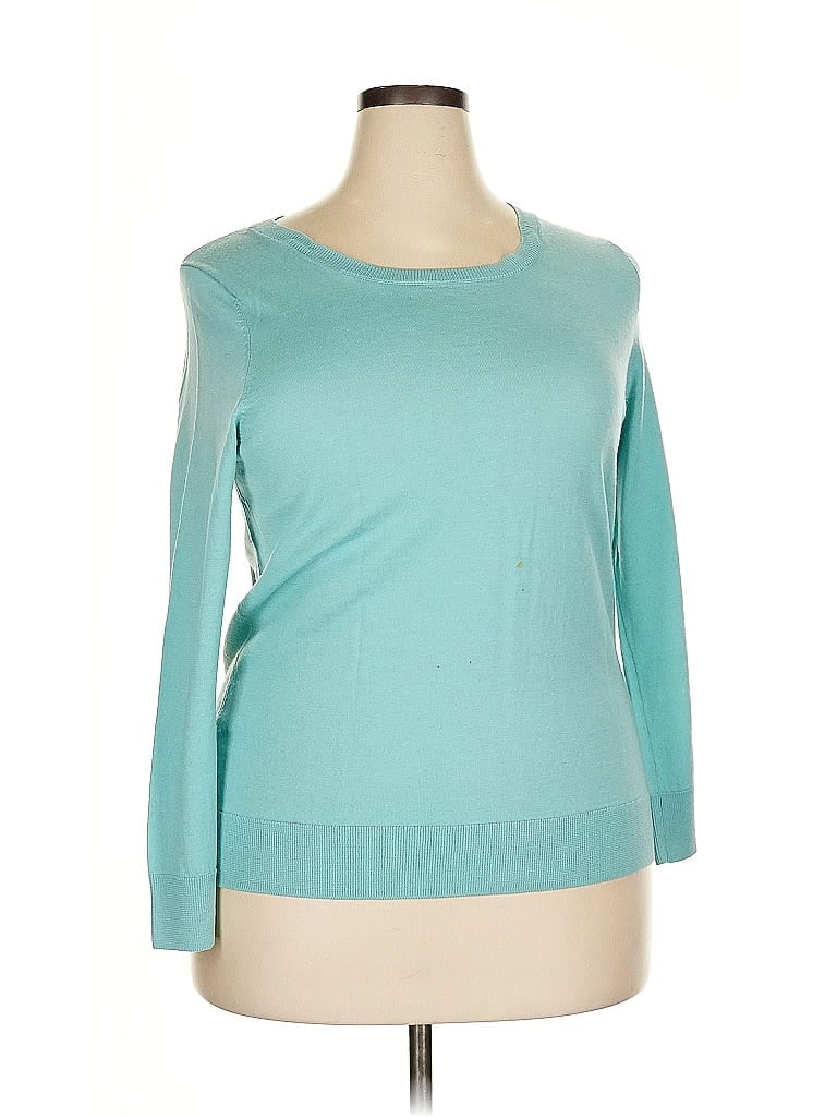 Talbots 100% Merino Wool Teal Blue Wool Pullover Sweater Size 2X - 76% ...