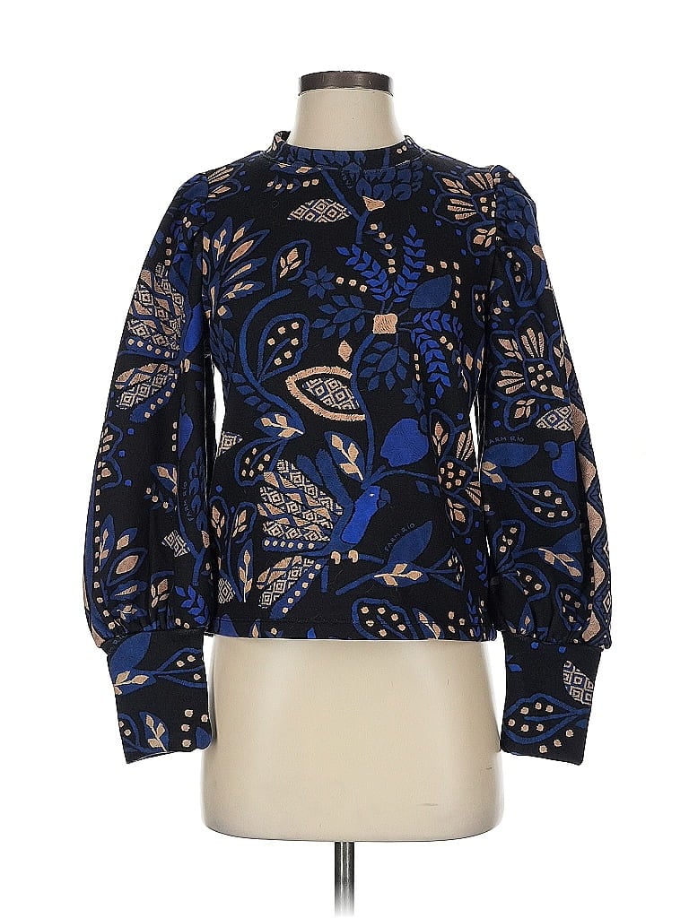 FARM Rio Paisley Blue Pullover Sweater Size S - 66% off | ThredUp