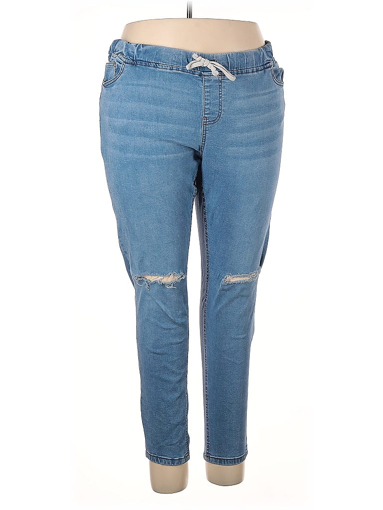 Highway Jeans Solid Blue Jeans Size 2X - 36% off | ThredUp
