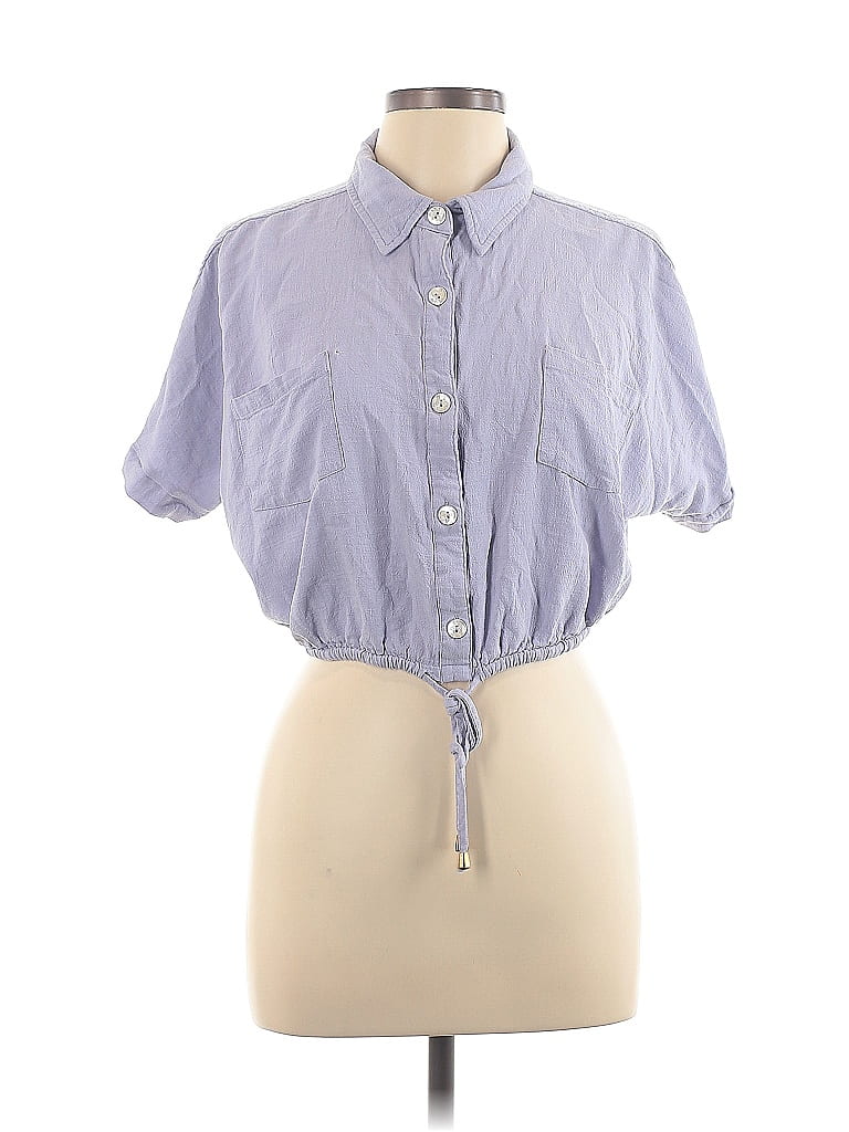 Allie Rose Purple Short Sleeve Blouse Size L - 64% off | ThredUp