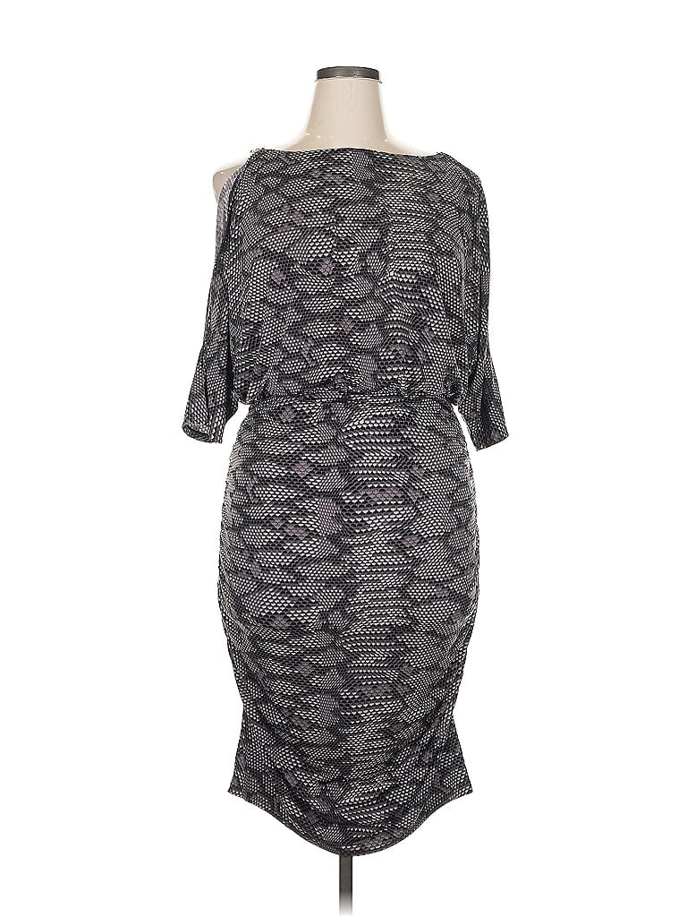 Miss Tina by Tina Knowles Chevron-herringbone Gray Cocktail Dress Size ...