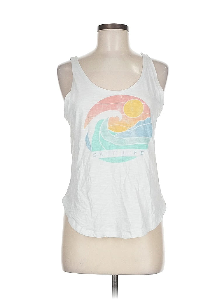 Salt Life 100% Cotton White Tank Top Size M - 52% off | ThredUp