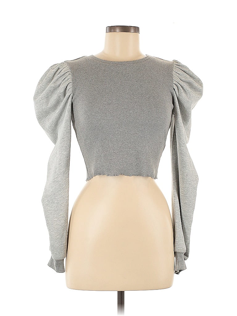 Akira Gray Long Sleeve Top Size S - 55% off | ThredUp