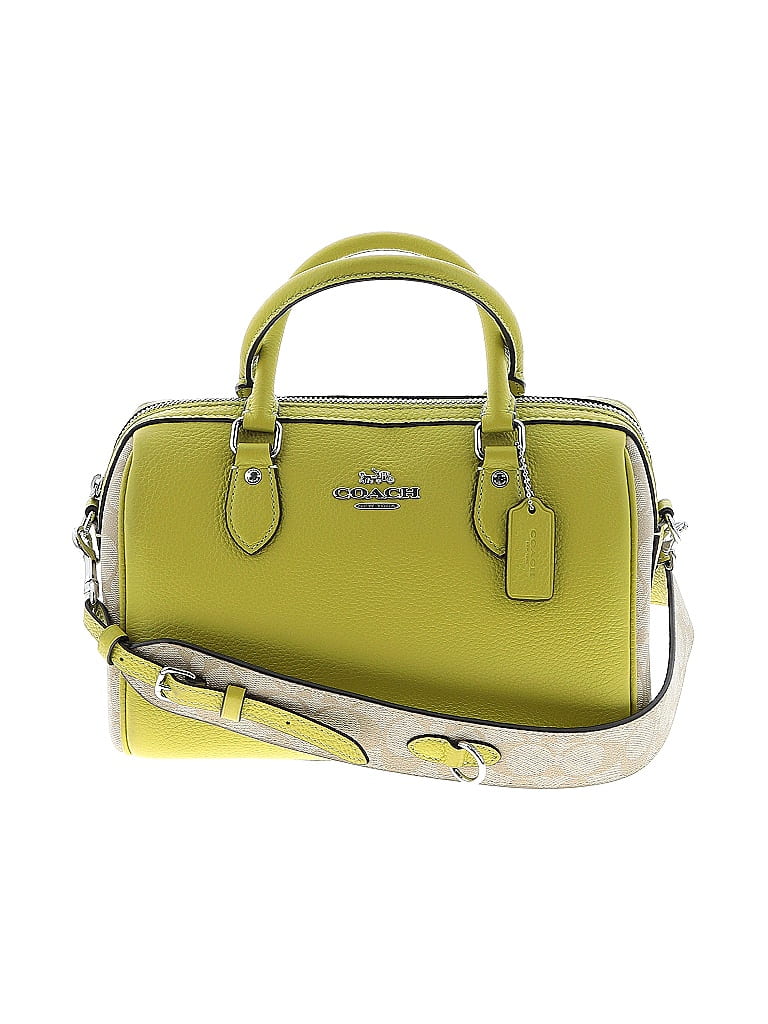 Coach Factory 100% Leather Color Block Green Leather Satchel One size ...