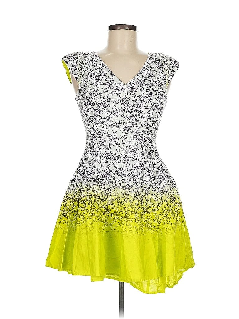 Jessica Simpson Print Yellow Cocktail Dress Size 6 - 19% off | ThredUp