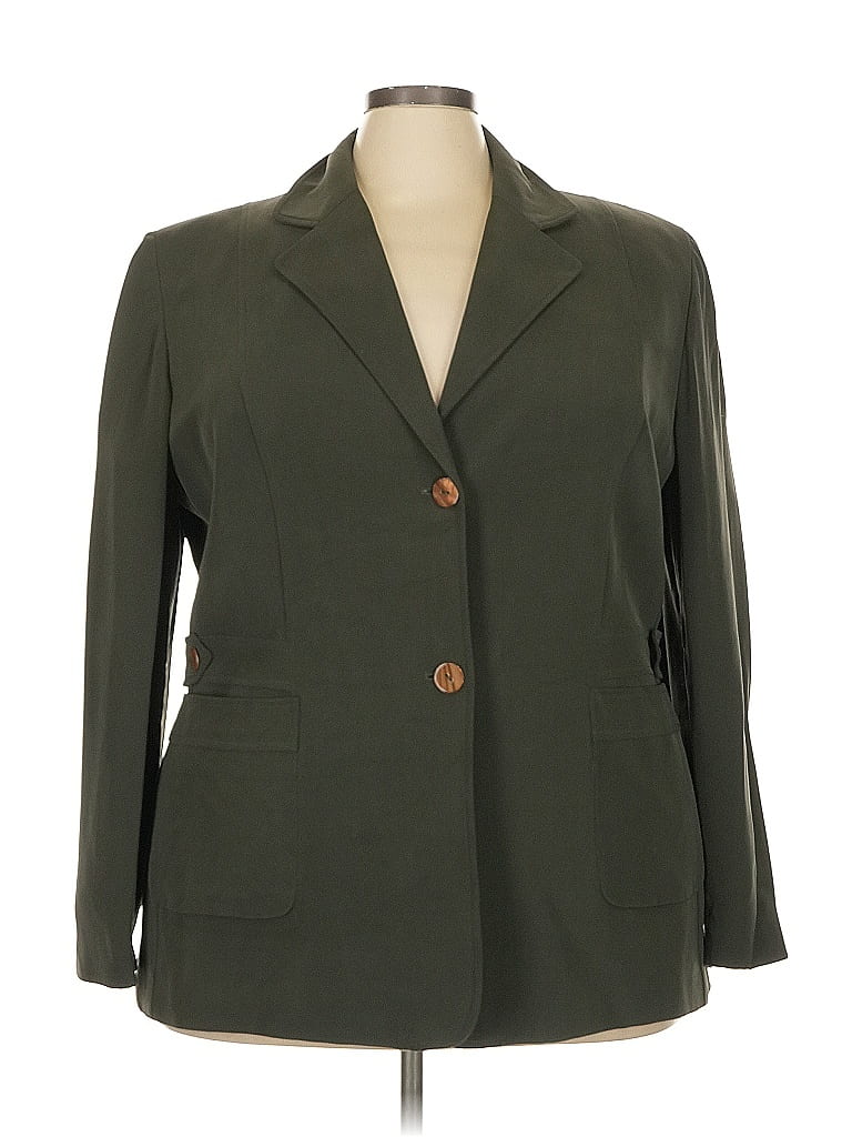 Jones New York 100% Silk Green Silk Blazer Size 22 - 68% off | ThredUp