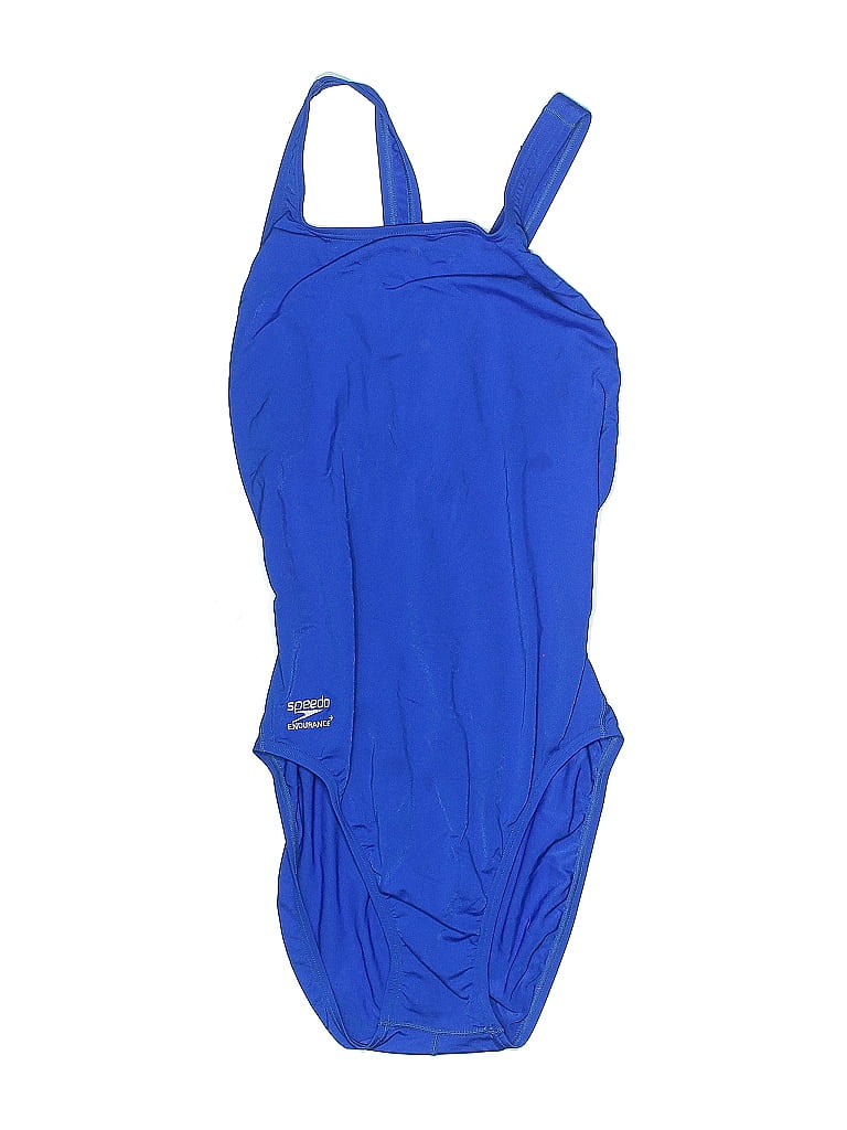 Speedo Solid Blue One Piece Swimsuit Size 6 - 35% off | ThredUp