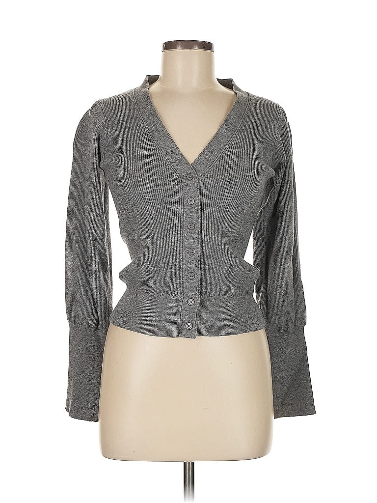 Hem & Thread Solid Gray Cardigan Size M - 67% off | ThredUp