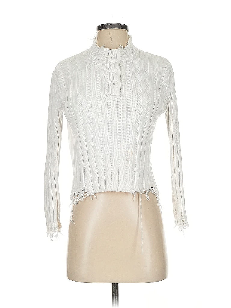 VICI 100% Cotton White Turtleneck Sweater Size S - 73% off | ThredUp