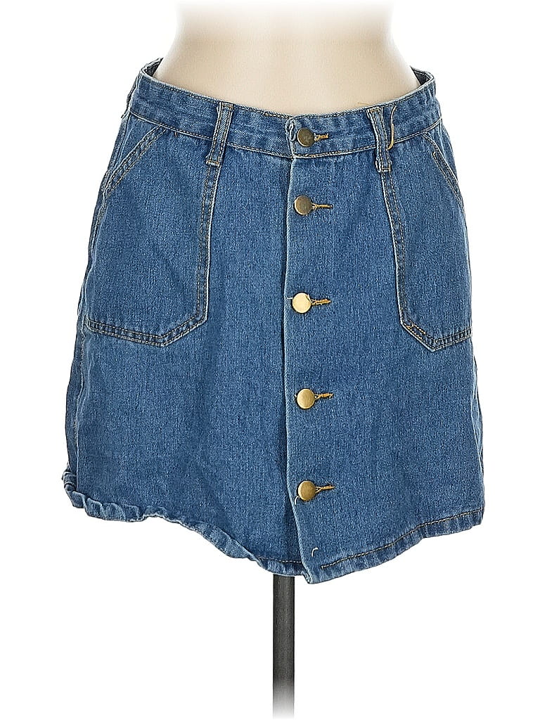 PERSUN Blue Denim Skirt Size M - 45% off | ThredUp
