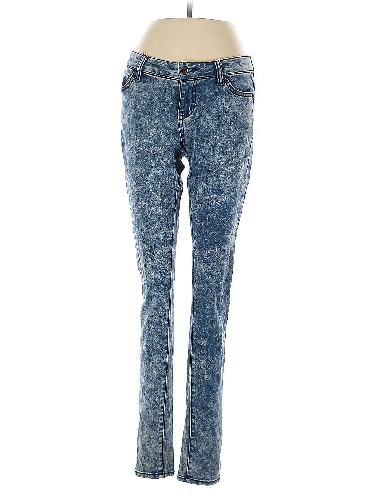 Olivia Print Blue Jeans Size 0 - 56% off | ThredUp