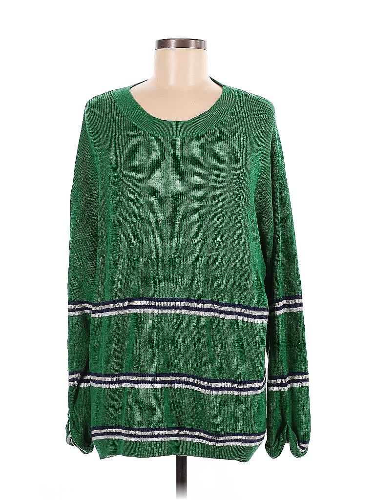 FP BEACH Stripes Green Pullover Sweater Size M - 70% off | ThredUp