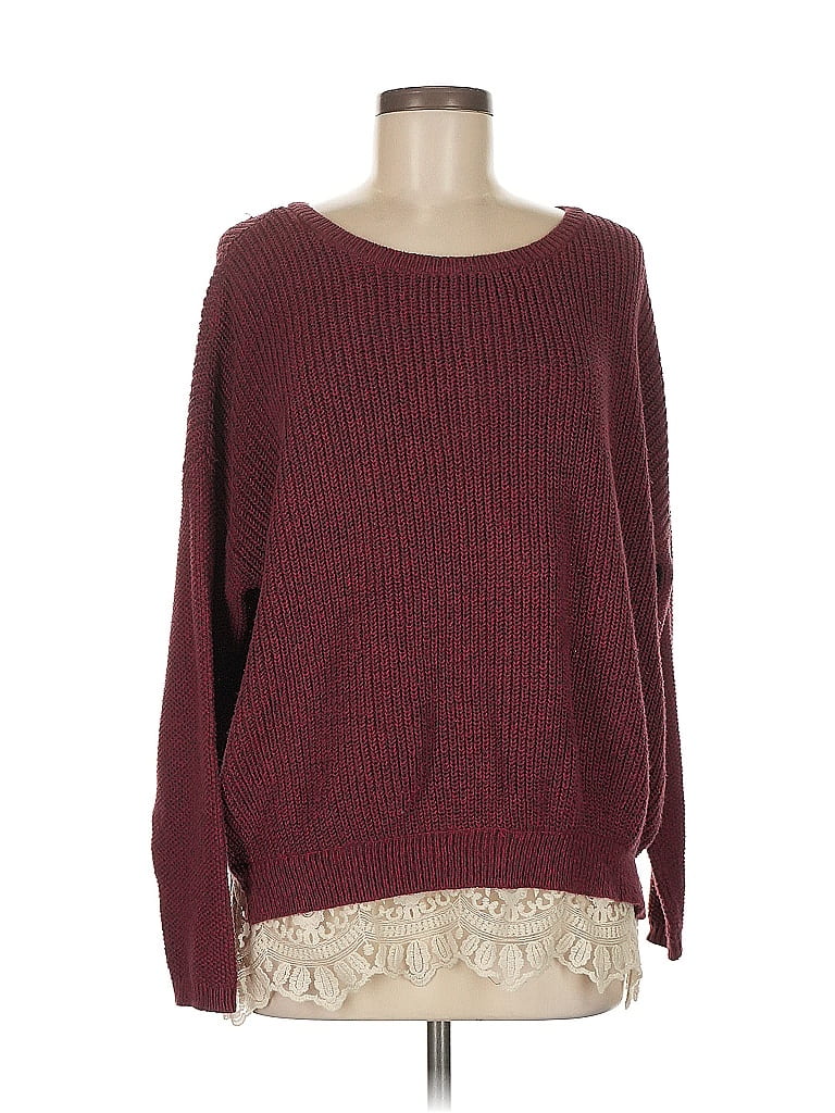 Pins and Needles Burgundy Pullover Sweater Size M - 73% off | ThredUp