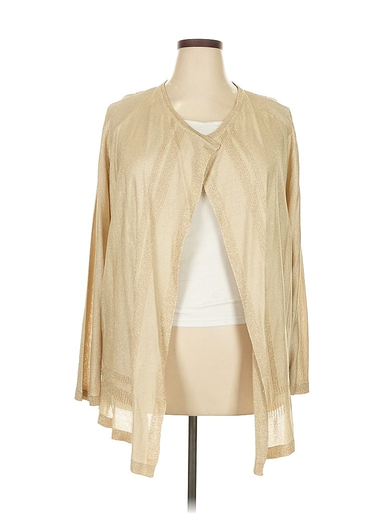 Kasper Tan Gold Cardigan Size 2X - 62% off | ThredUp