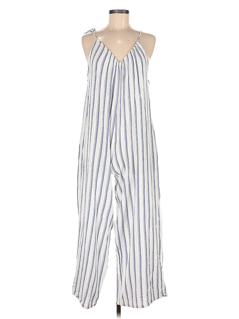 Forever 21 100% Spandex Stripes Blue Jumpsuit Size M - 37% off | ThredUp