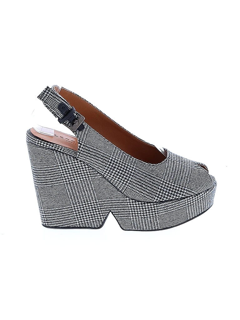 Clergerie Houndstooth Gray Wedges Size EU 37 - 76% off | ThredUp