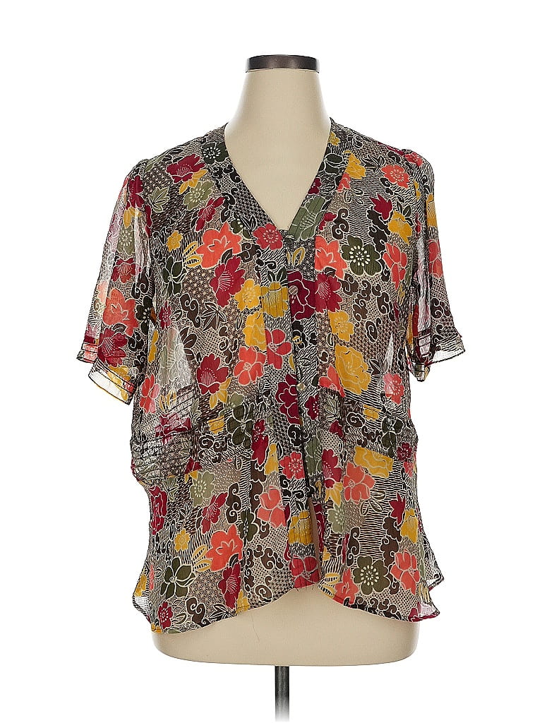 Apt. 9 Brown Short Sleeve Blouse Size XL - 53% off | ThredUp