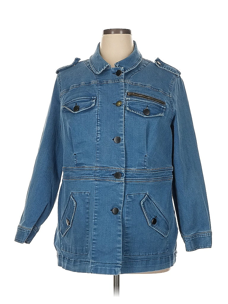 Plenty By Tracy Reese Blue Denim Jacket Size 1X - 74% off | ThredUp