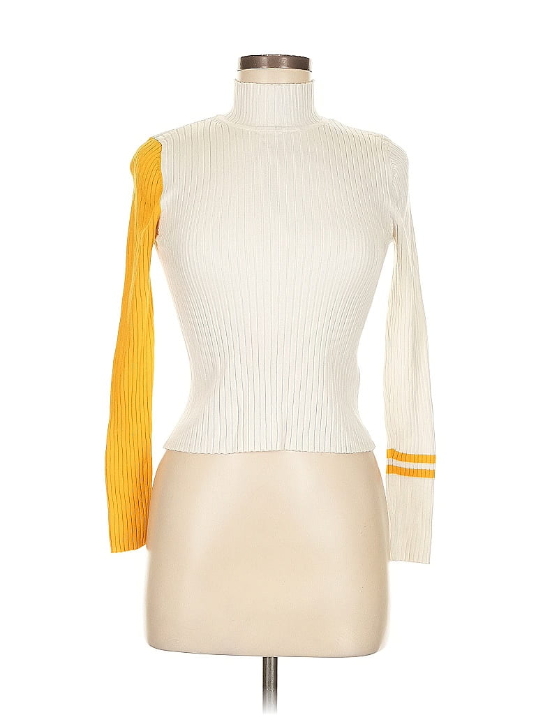 Zara Color Block Yellow Turtleneck Sweater Size M - 42% off | ThredUp