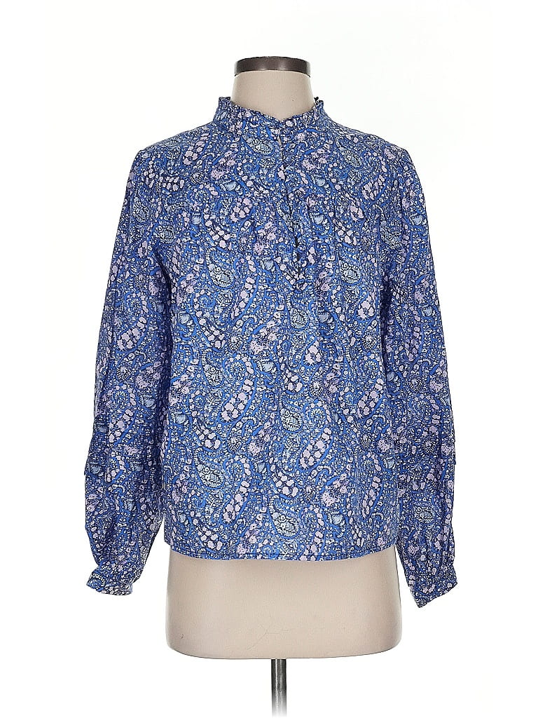 Liberty Art Fabrics for J.Crew 100% Cotton Paisley Blue Long Sleeve Blouse Size S - 75% off ...